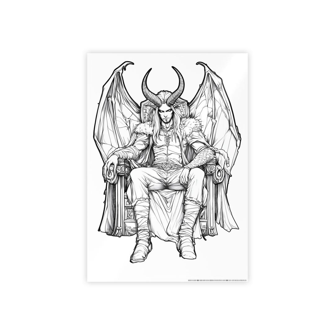 Poster Coloring Page - Lucifer's Throne Gothic Fantasy Art - Etsy