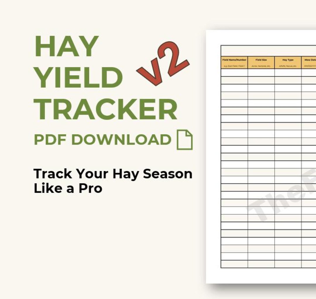 Hay Yield Tracker V2 – Printable PDF for Small Farms and Hay Producers ...