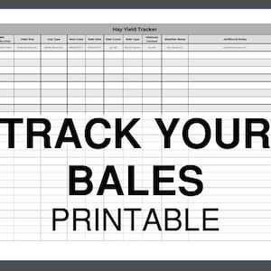 Hay Yield Tracker – Printable PDF for Small Farms and Hay Producers - Etsy