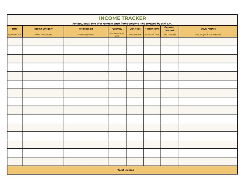 Digital Farm Income & Expense Tracker | Excel + Google Sheets ...