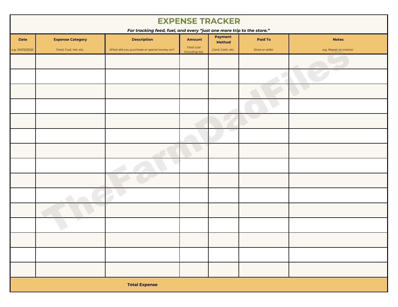 Farm Expense & Income Tracker – Printable PDF for Small Farm Budgeting ...