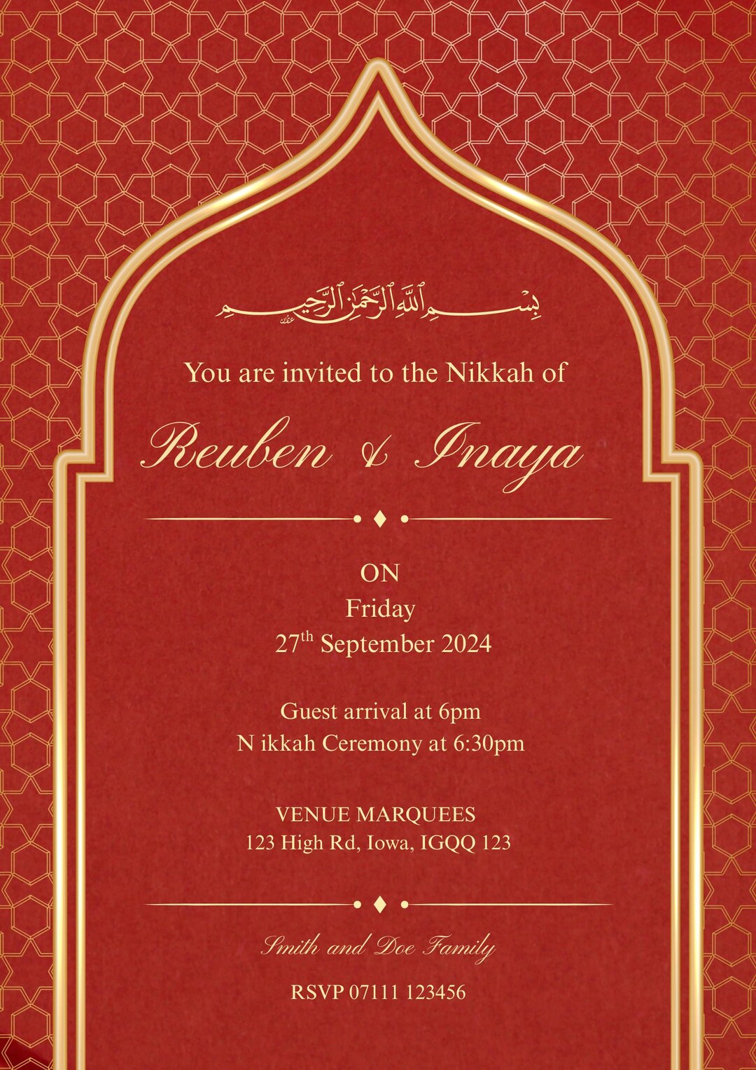 Islamic Nikkah Invitation - Etsy