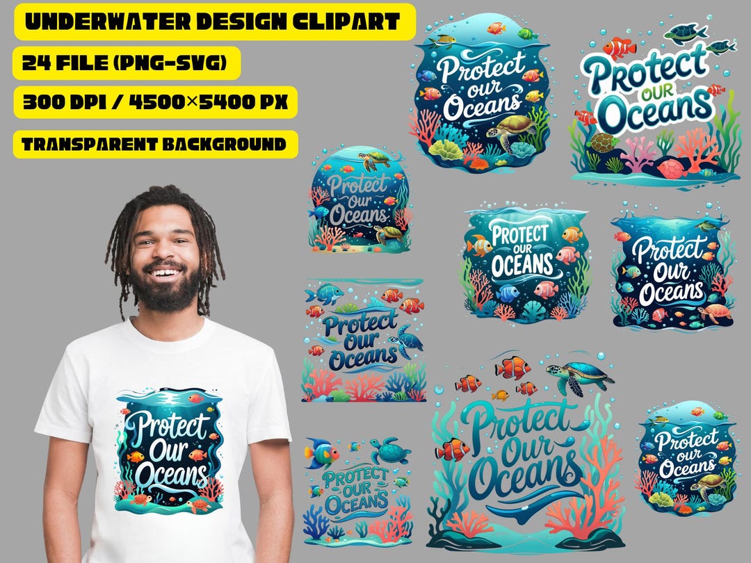 Protect Our Oceans SVG Bundle, Ocean Conservation Clipart PNG SVG ...