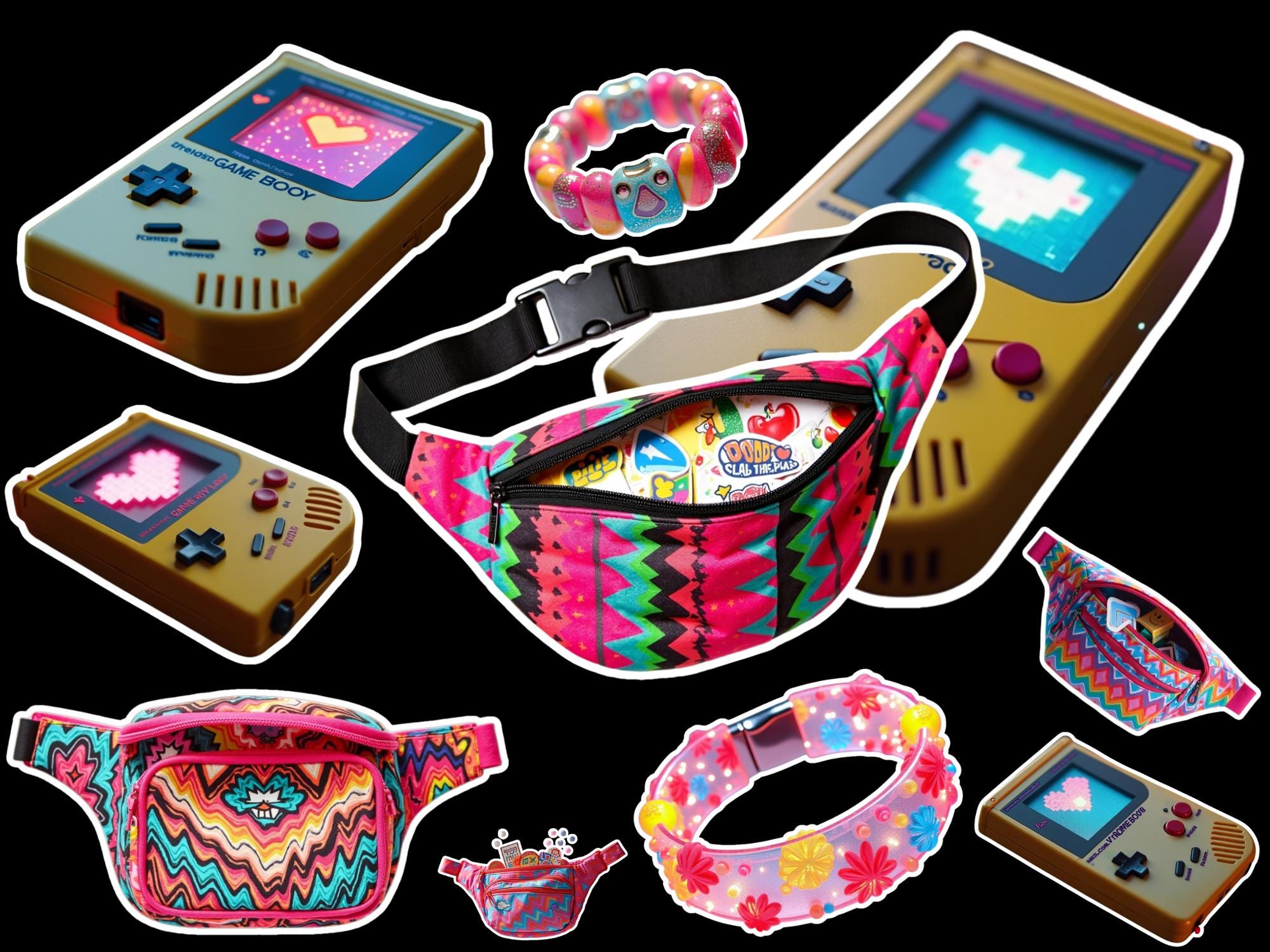 Retro 90's Sticker Pack – 68 Nostalgic Decals for Scrapbooking ...