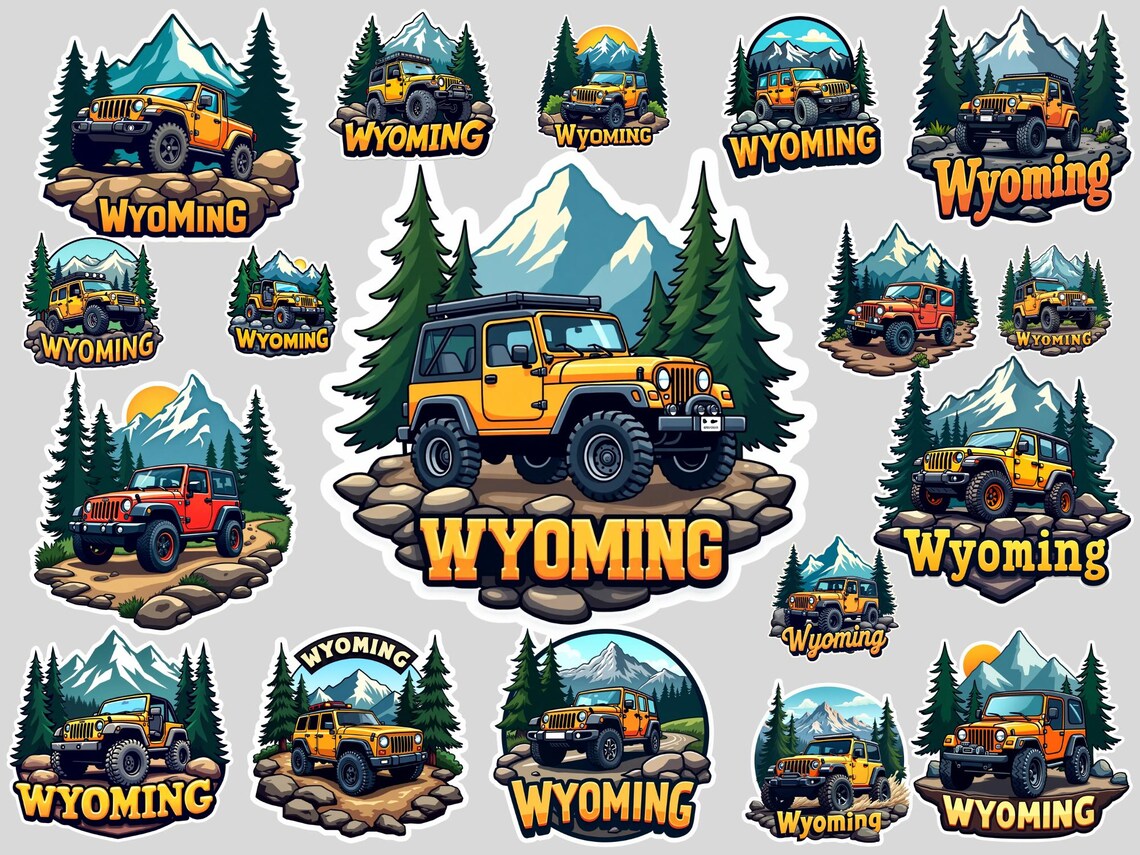 Wyoming Sticker Car Mega Pack 137 Sticker , Wildlife & Travel Stickers ...