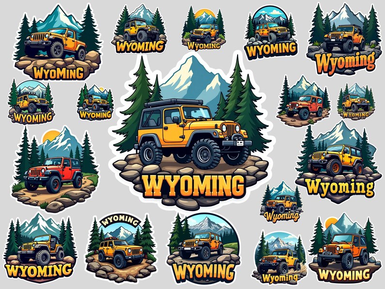 Wyoming Sticker Car Mega Pack 137 Sticker , Wildlife & Travel Stickers ...