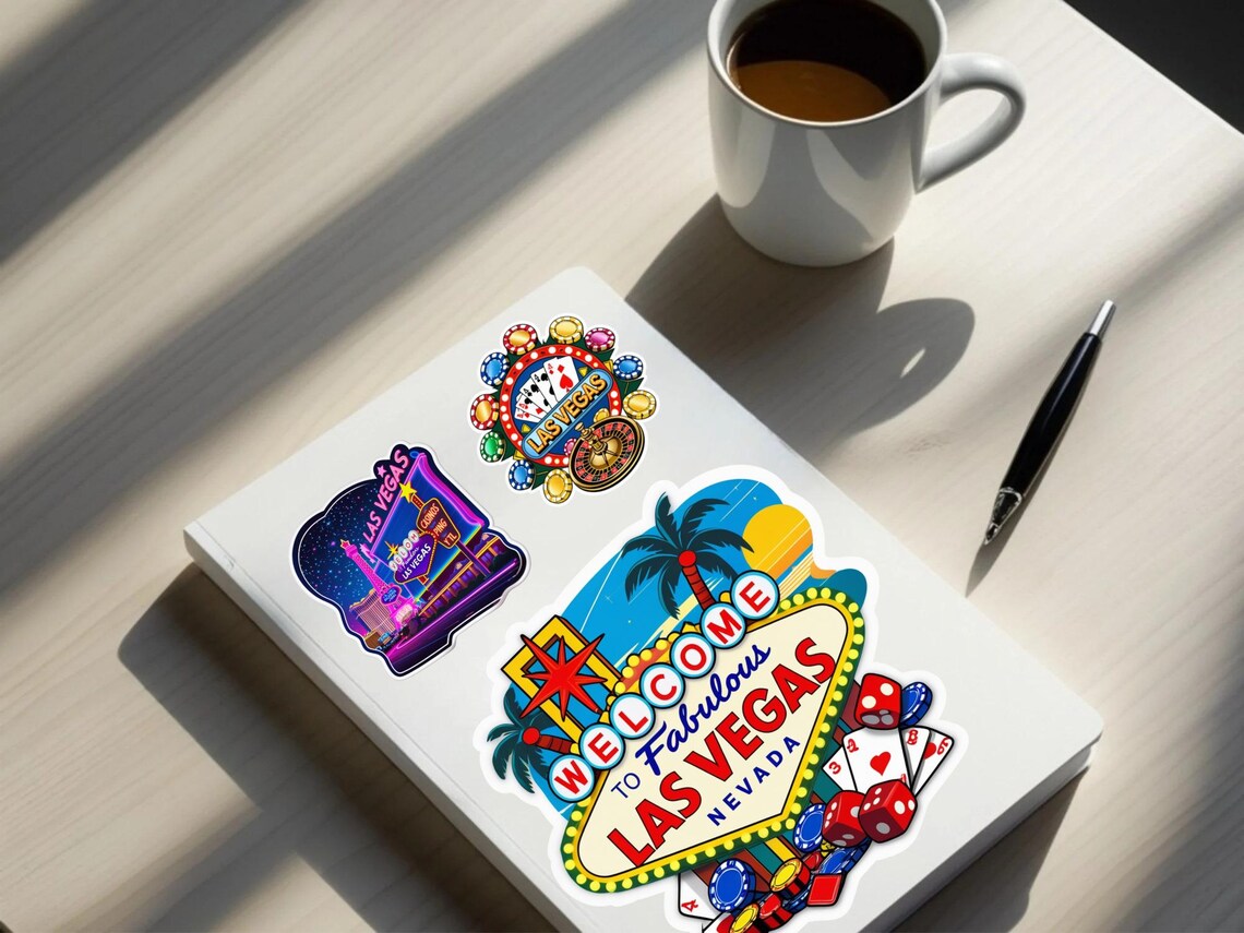 Las Vegas Sticker Bundle 181 Pngs Casino Neon Signs, Showgirls (digital ...
