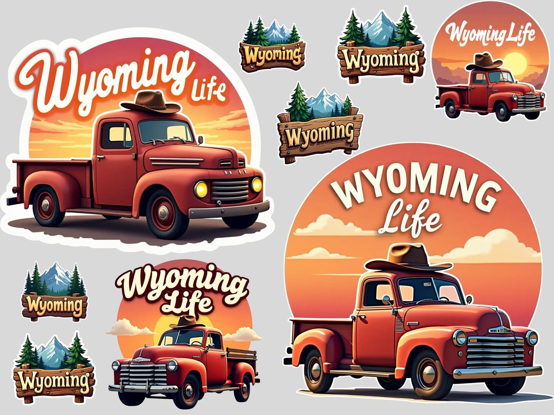 Wyoming Sticker Car Mega Pack 137 Sticker , Wildlife & Travel Stickers ...
