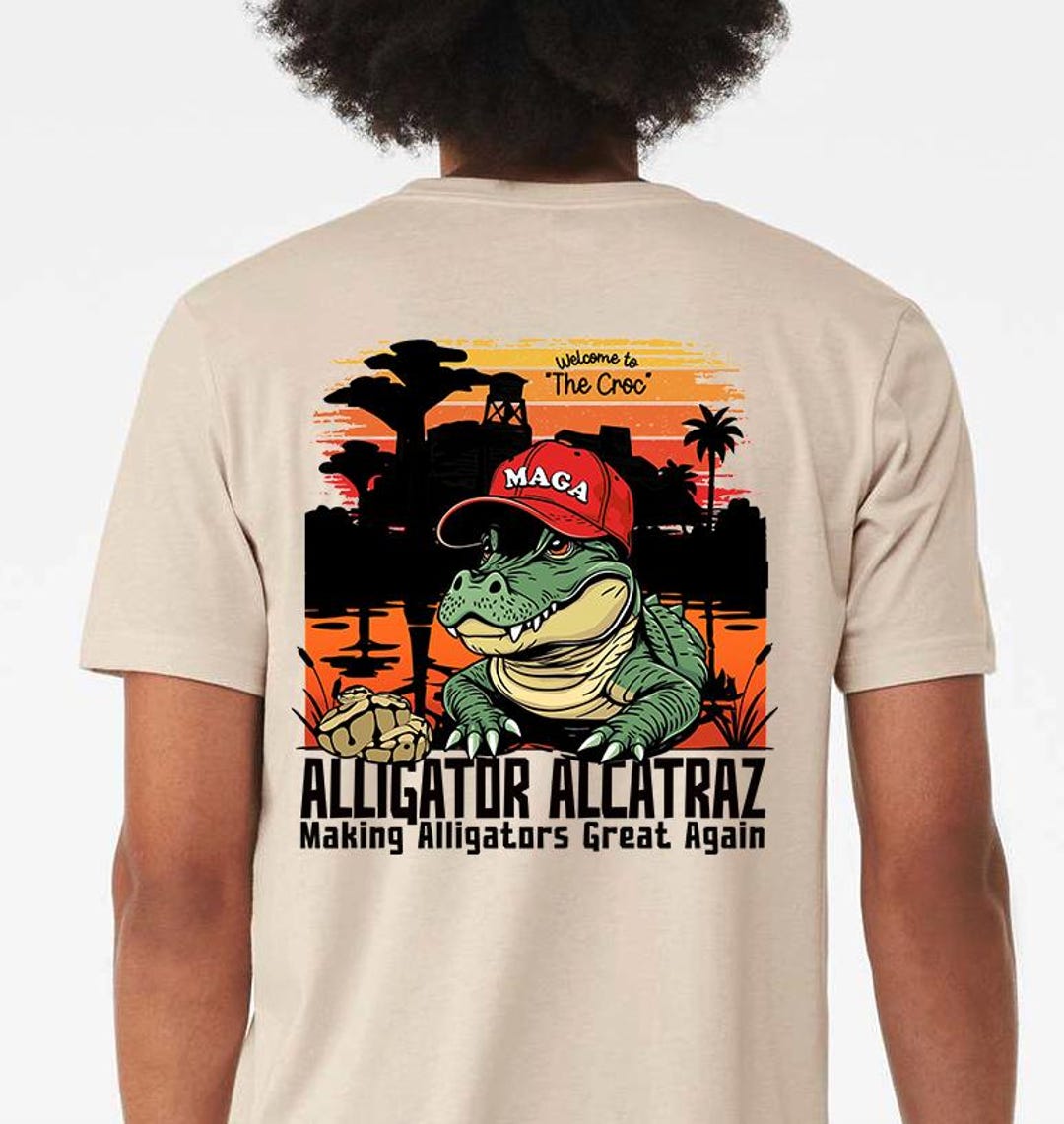 Alligator Alcatraz Shirt | Funny Welcome to the Croc MAGA Parody Tee ...