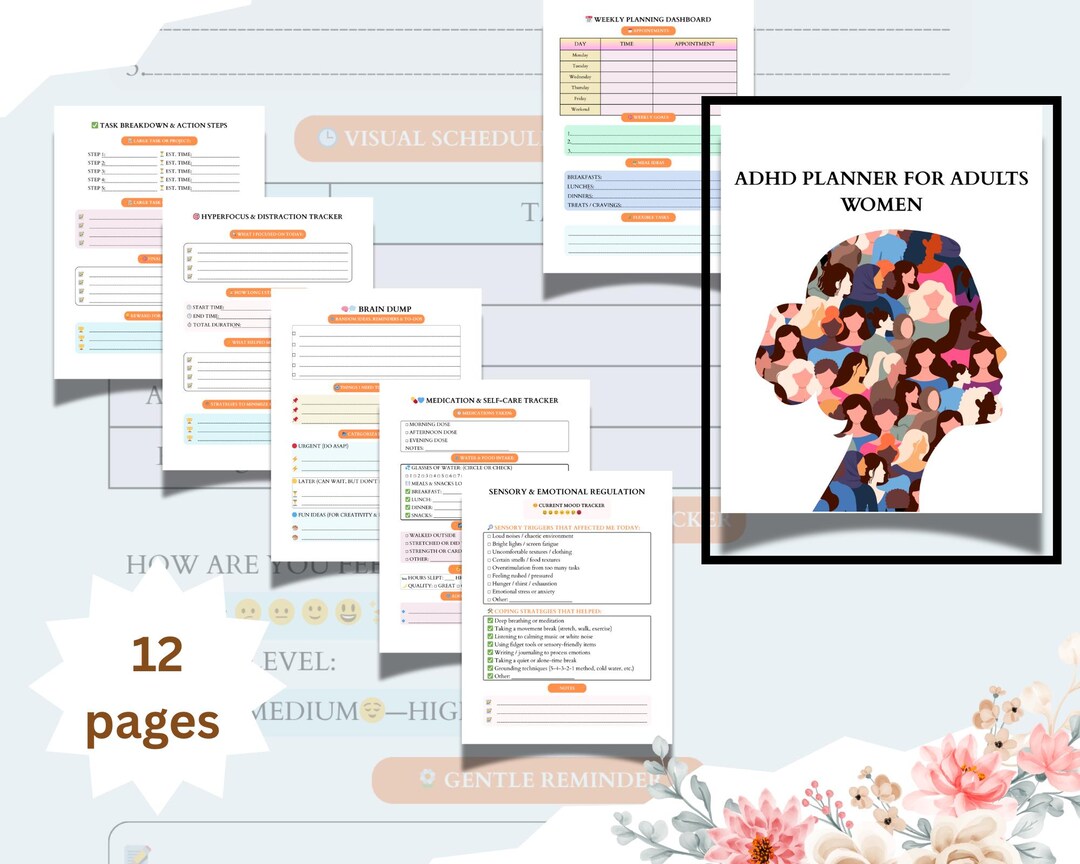 ADHD Planner for Adult Women | Printable Focus and Routine Organizer ...