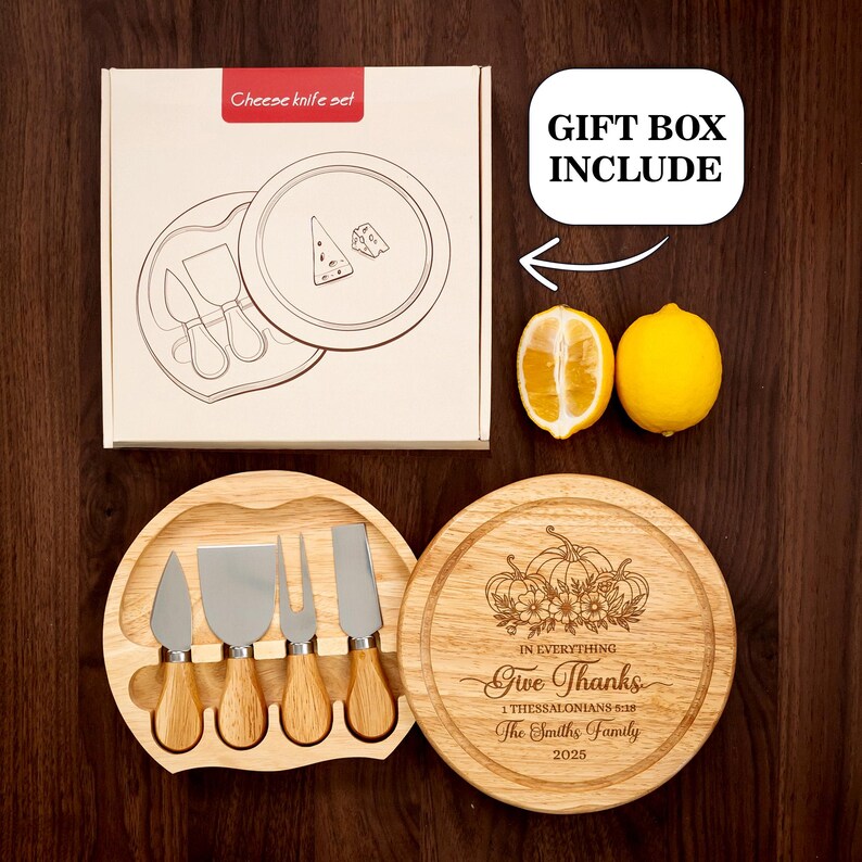 In Everything Give Thanks Cheese Board - Custom Bible Verse Charcuterie ...