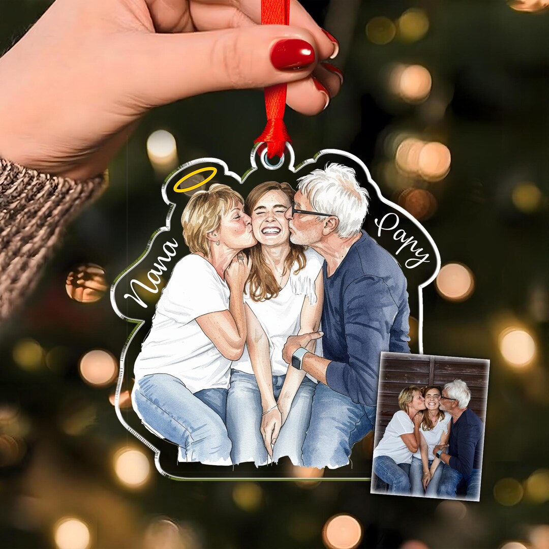 Custom Family Photo Memorial Baubles, Dad Mom Memorial Christmas Bauble ...