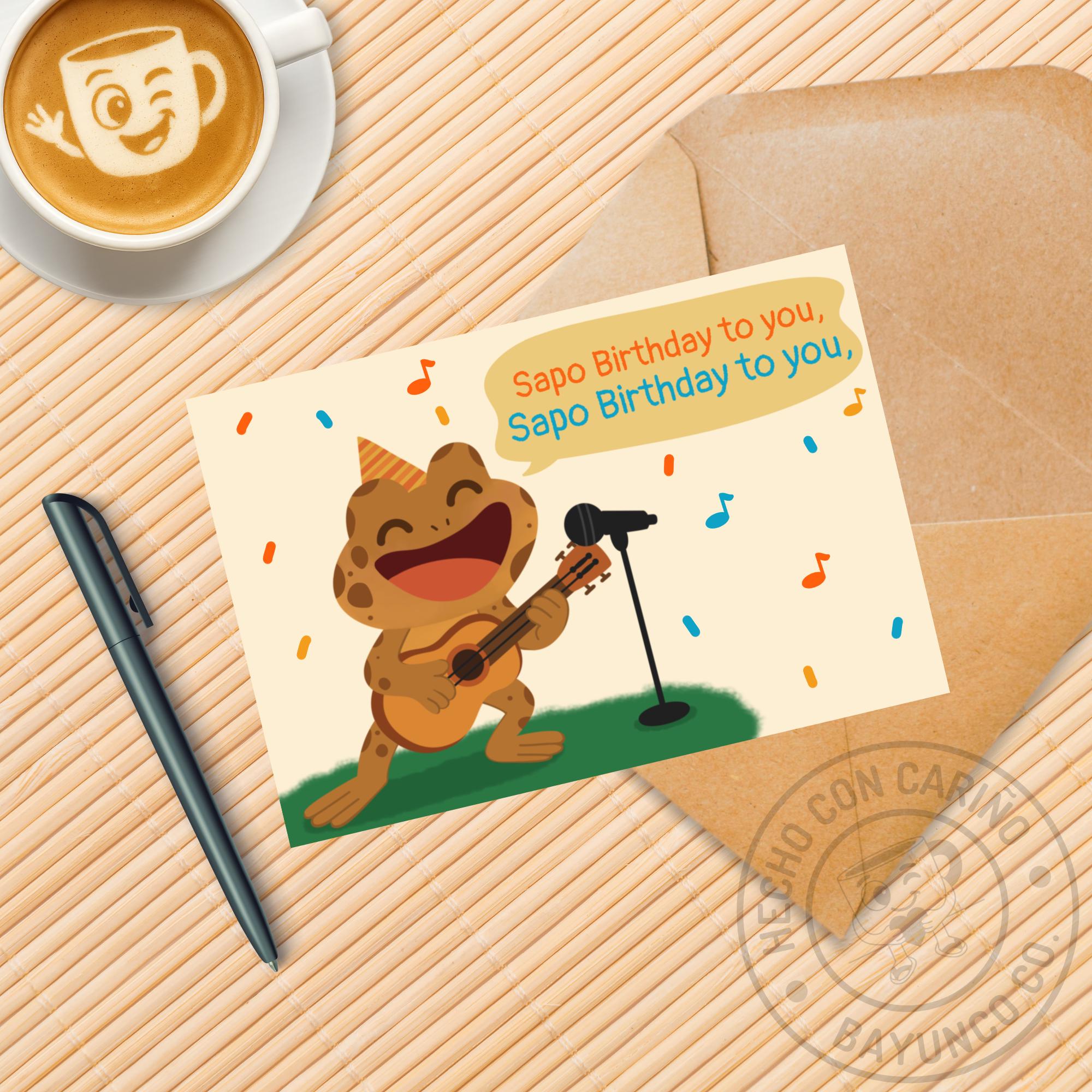 Funny Spanglish Frog Birthday Card – Sapo Birthday Printable | Cute ...