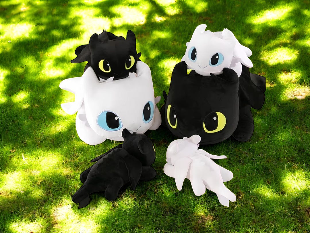 Toothless Dragons Plush - Toothless Plush and Light Fury Plush Toy ...