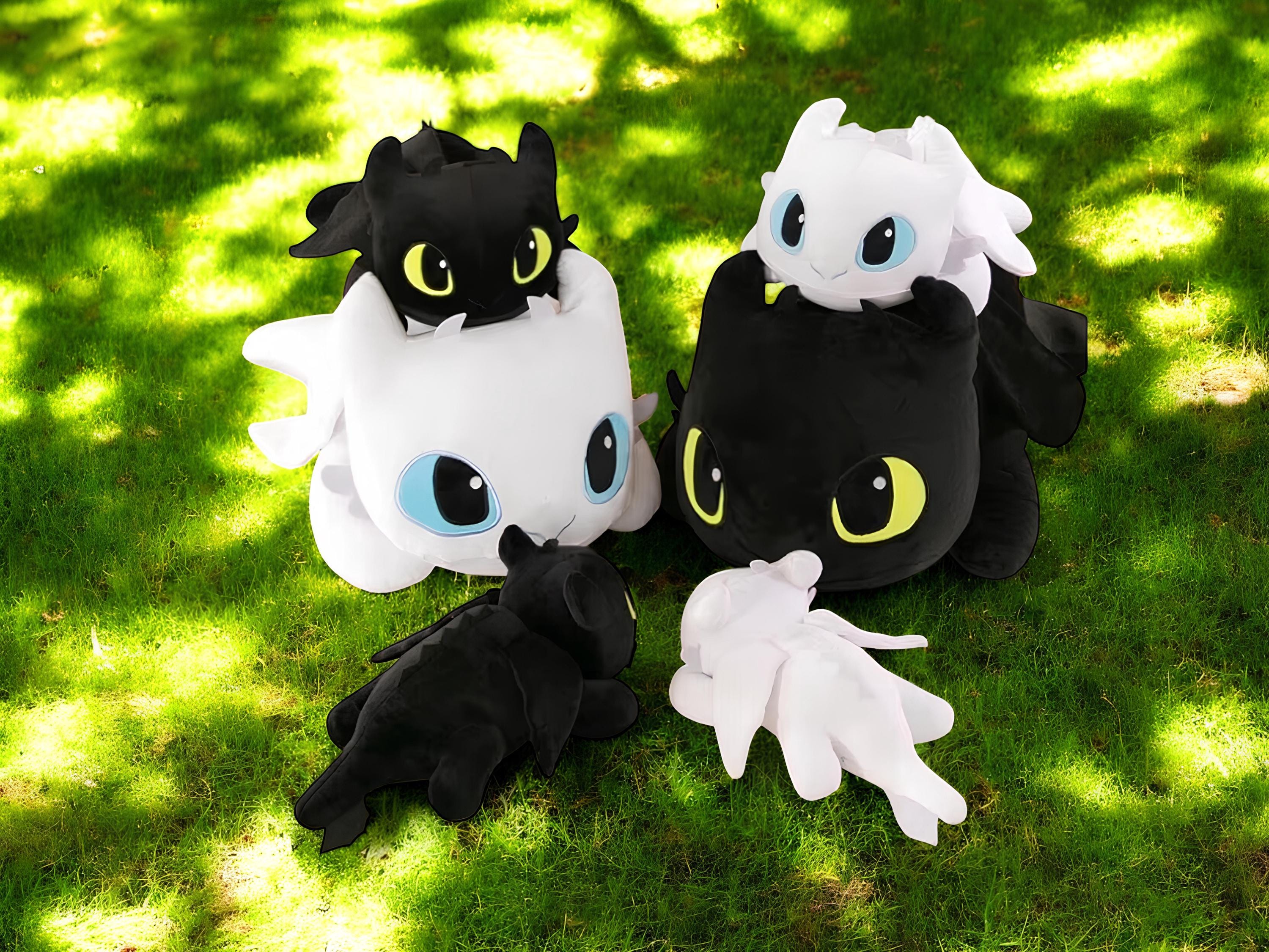 Toothless Plush and Light Fury Plush – Dragons Plush - 40cm | 60cm ...