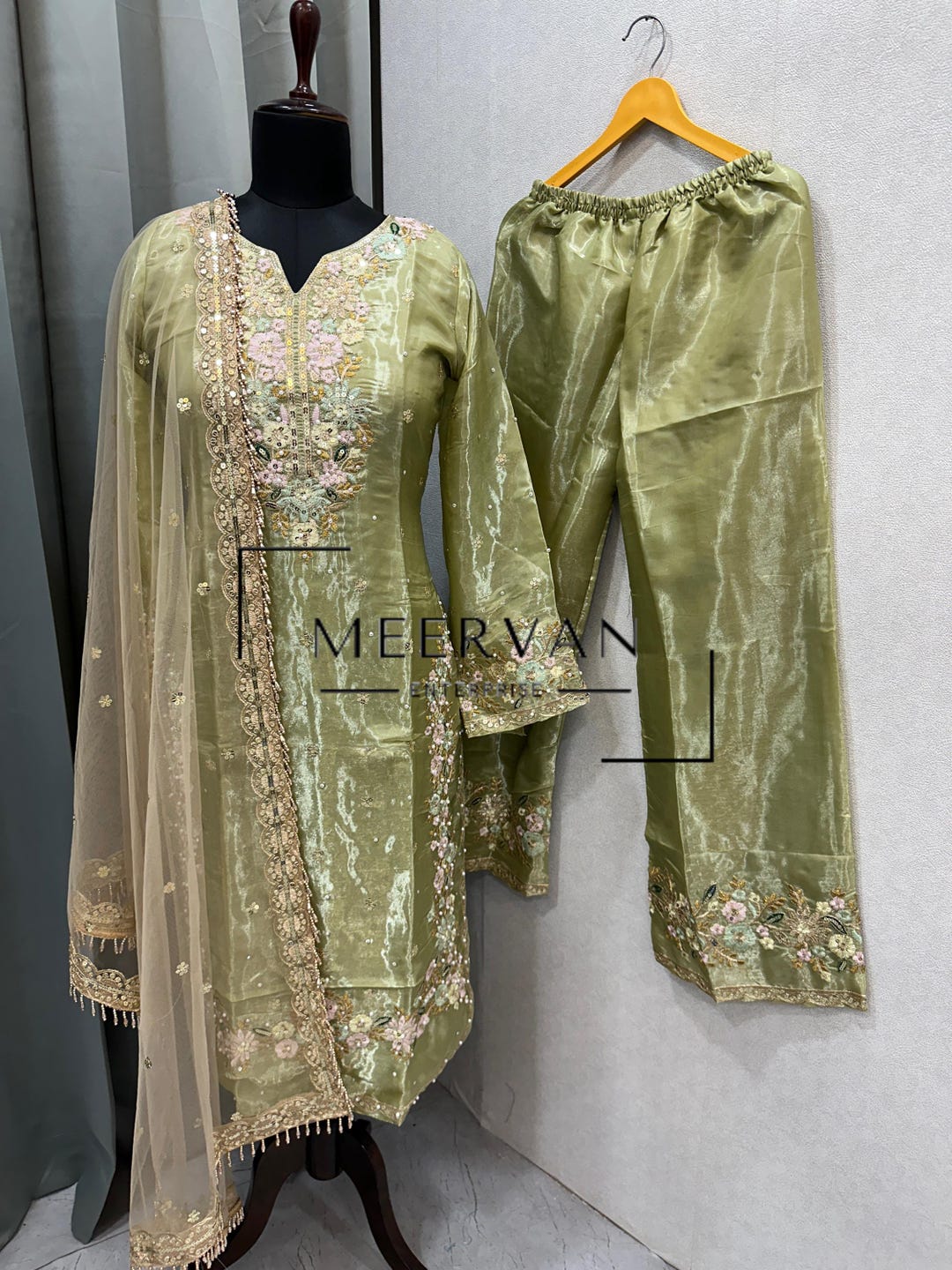 Embroidered Jimmy Choo Palazzo Suit: Pakistani Salwar Kameez With ...