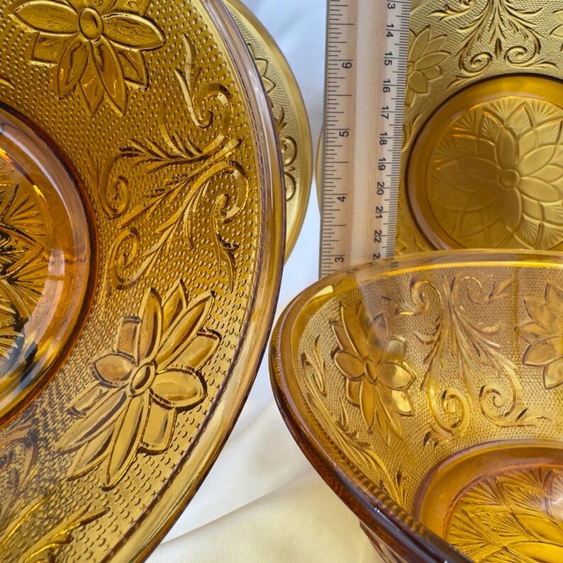 Set of 4 Vintage Tiara Amber Glass Bowls – Indiana Glass “sandwich ...