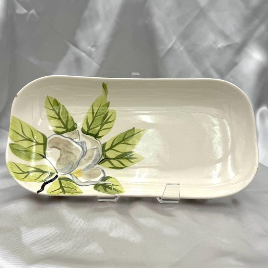 Vintage Red Wing Magnolia Celery Tray – 1950s Hand-painted Pottery ...