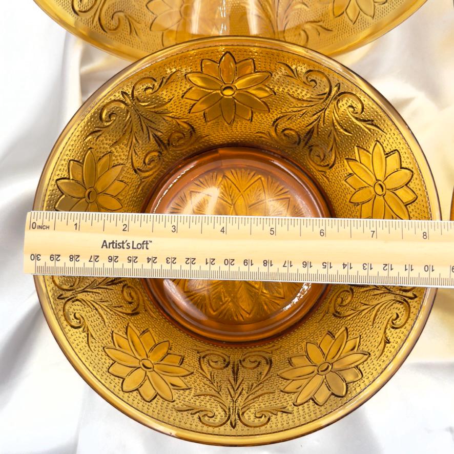 Set of 4 Vintage Tiara Amber Glass Bowls – Indiana Glass “sandwich ...