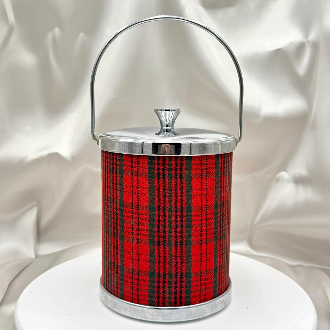Vintage Tartan Plaid Ice Bucket – Made in Japan – Classic Holiday Bar ...