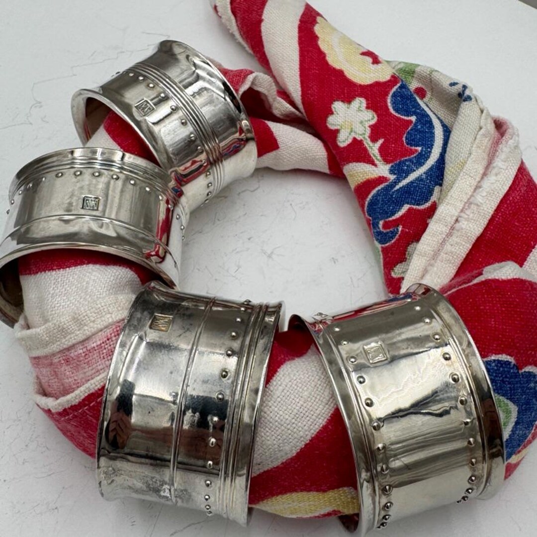 Mid-century Silverplate Napkin Rings (set of 4) | William Adams for ...
