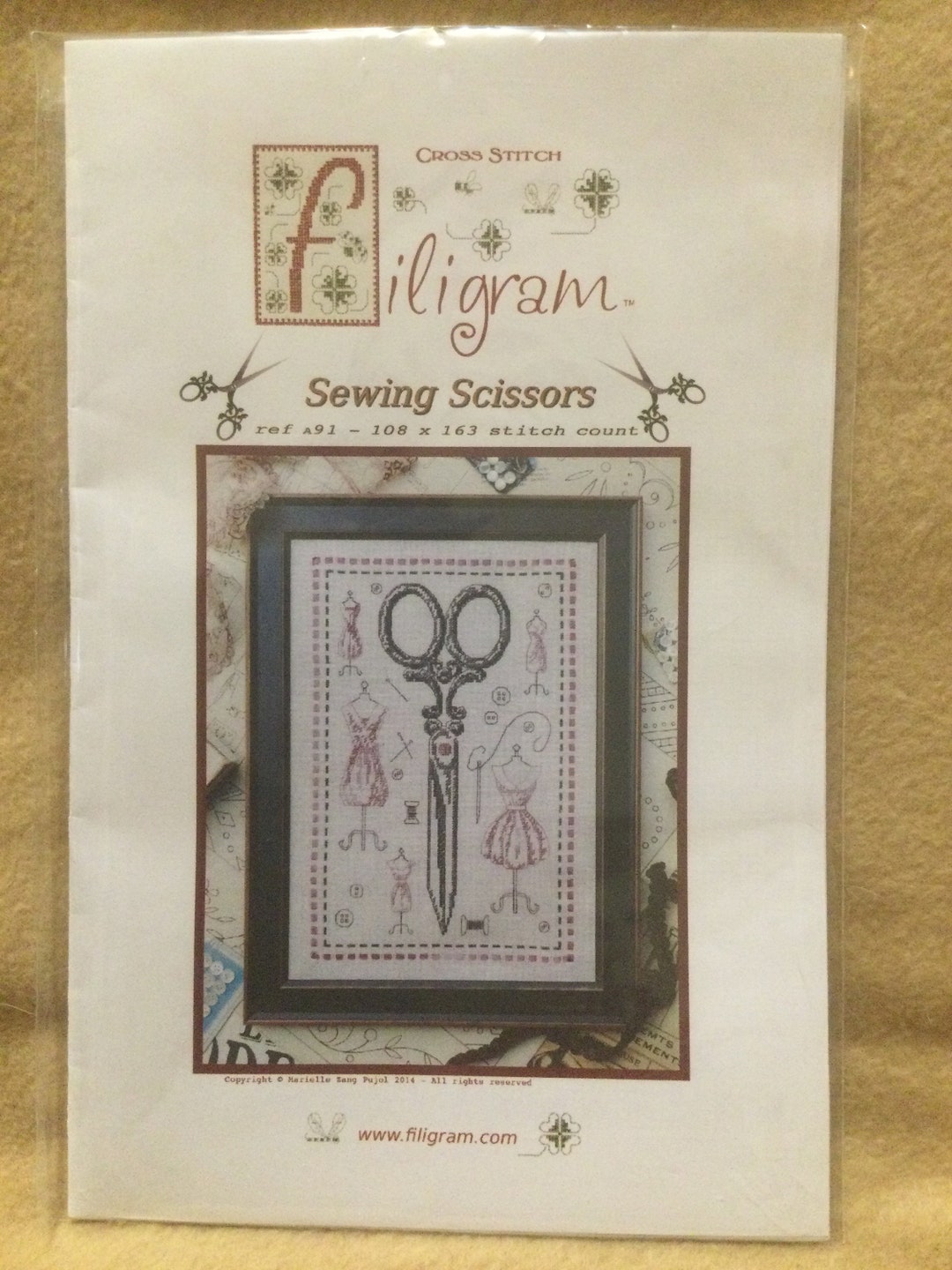 Filigram Sewing Scissors Chart Only - Etsy