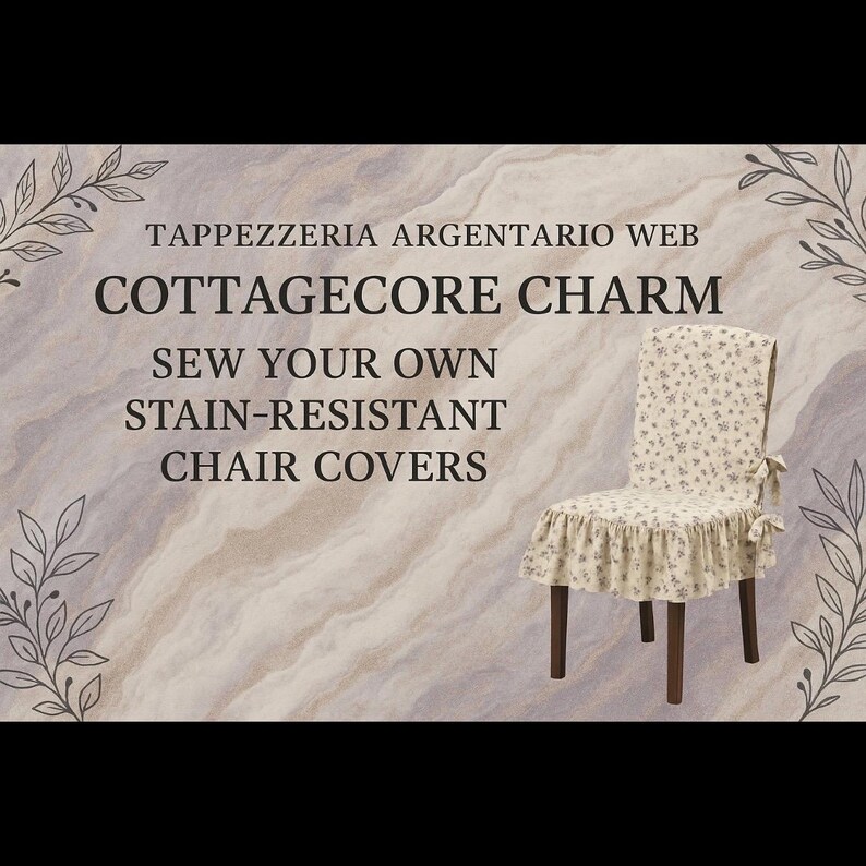 Cottagecore Chair Cover Sewing Pattern | DIY Stain-resistant Slipcover ...