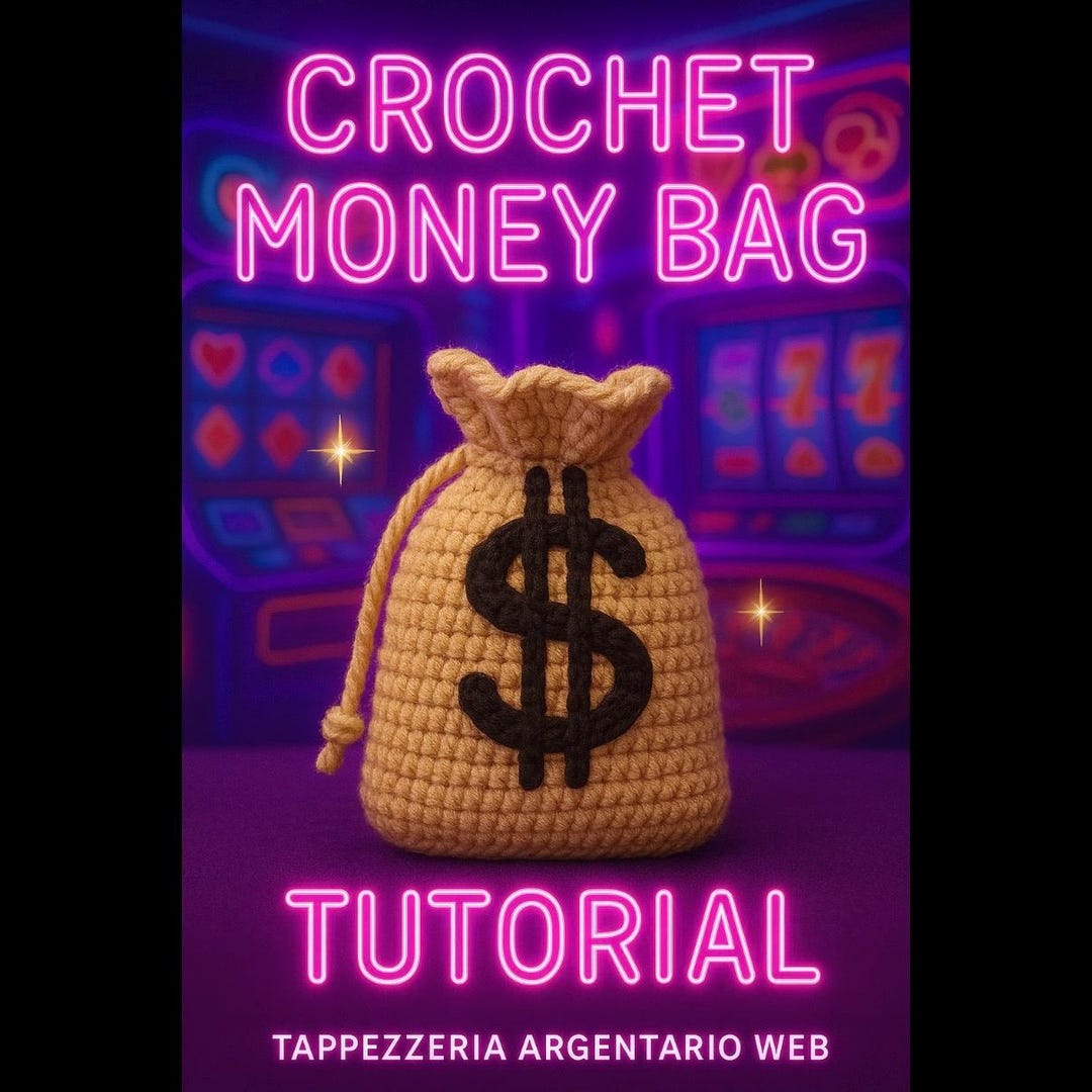 Crochet Money Bag Pattern With Dollar Sign Appliqué – Drawstring Pouch ...