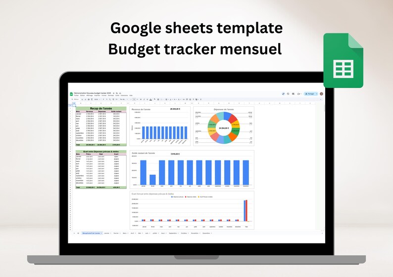 Monthly Budget Tracker Google Sheets - Etsy