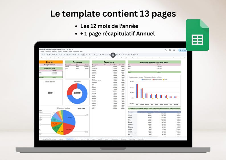 Monthly Budget Tracker Google Sheets - Etsy