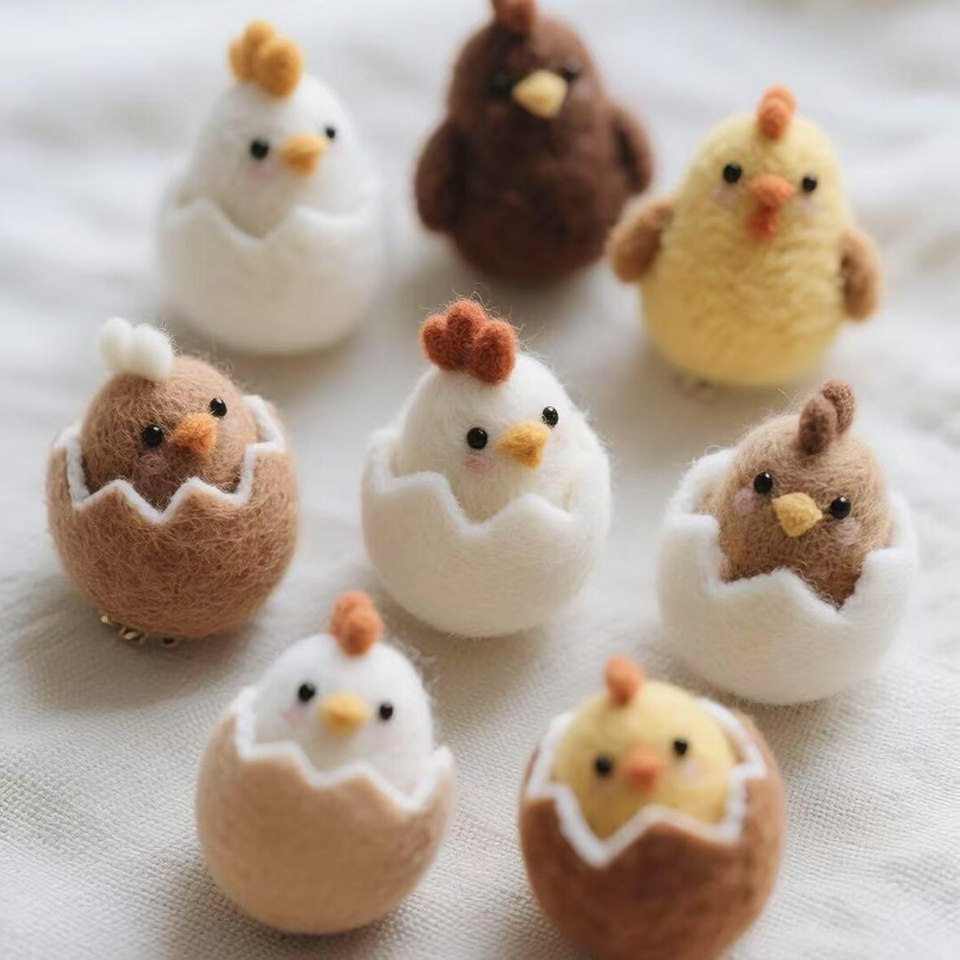Needle Felted Chicks // Needle Felted Pins // Handmade Wool Felt ...