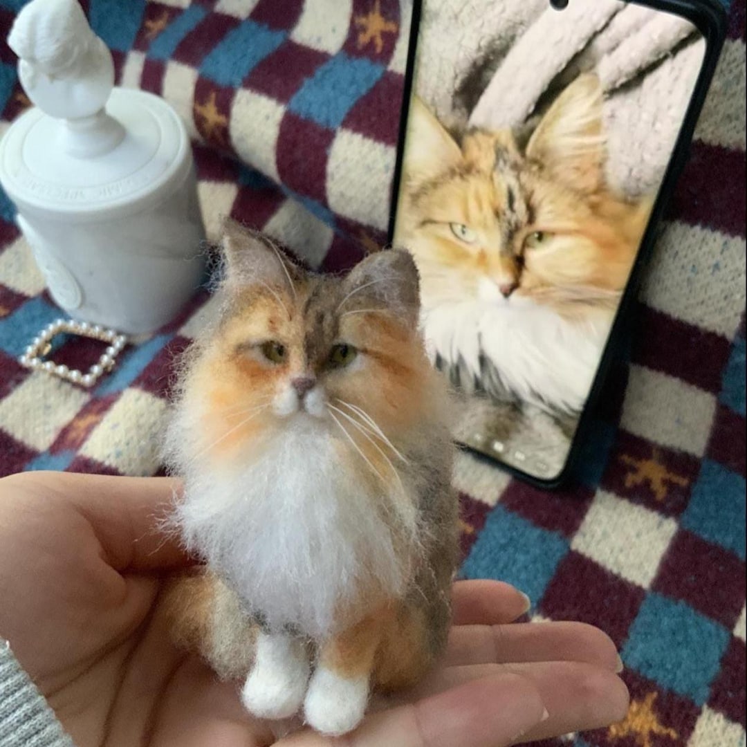 Custom Needle Felted Pet Replica Portrait Dog Memorial Sculpture Gift ...