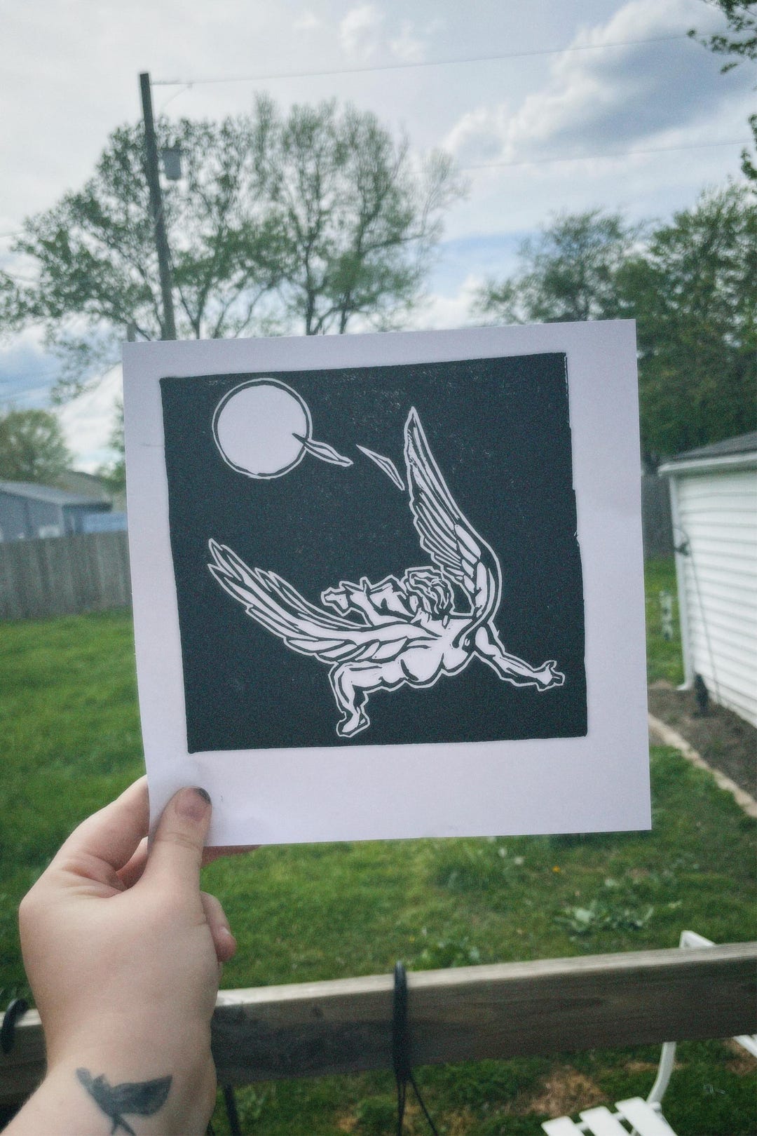 Icarus | Hand Made Linocut Prints | Made to Order | 8" X 8" Wall Art - Etsy