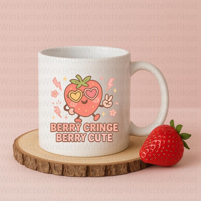 Berry Cringe Berry Cute Mug SVG PNG Kawaii Strawberry Clipart Funny ...