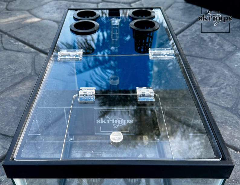 10 Gallon Acrylic Aquarium Lid Tank, Hydroponics Baskets & Feeding Door ...