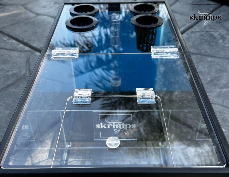 10 Gallon Acrylic Aquarium Lid Tank, Hydroponics Baskets & Feeding Door ...