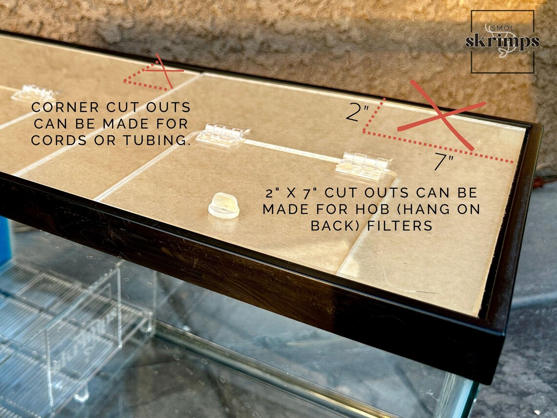 Aqueon 10 Gallon Acrylic Aquarium Lid: Hinged 2-piece Cover - Etsy