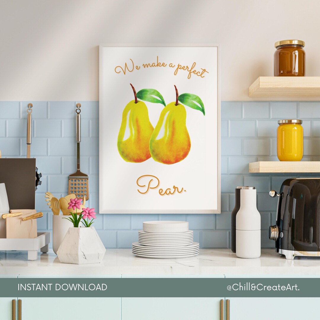 Whimsical We Make A Perfect Pear Romantic | Colorful Watercolor-style ...
