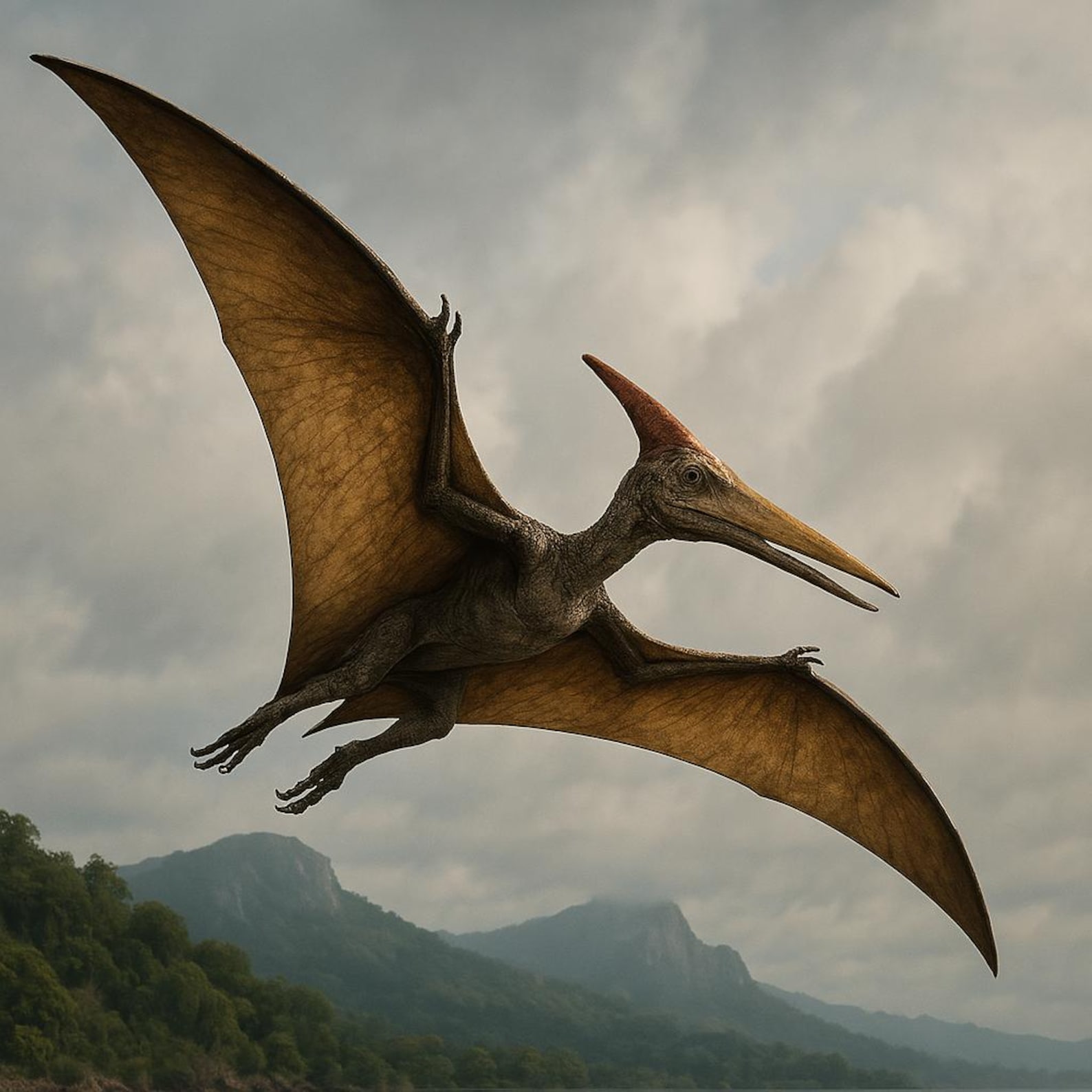 Pterodactyl Digital Art Print | Prehistoric Flying Dinosaur Wall Decor ...