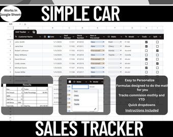 Car Dealership Sales Tracker Log Automotive Template Excel Google ...