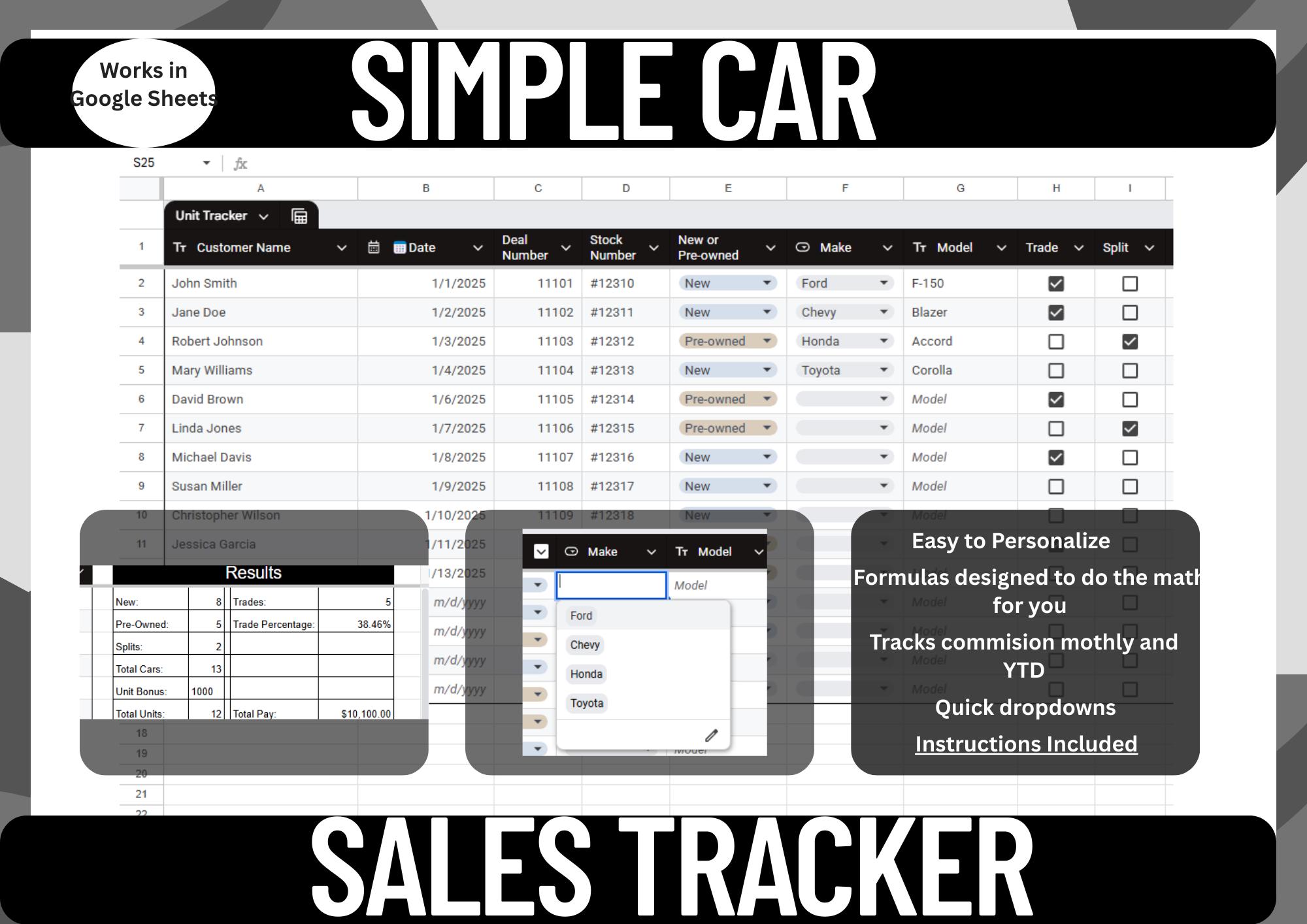 Car Sales Tracker - Etsy