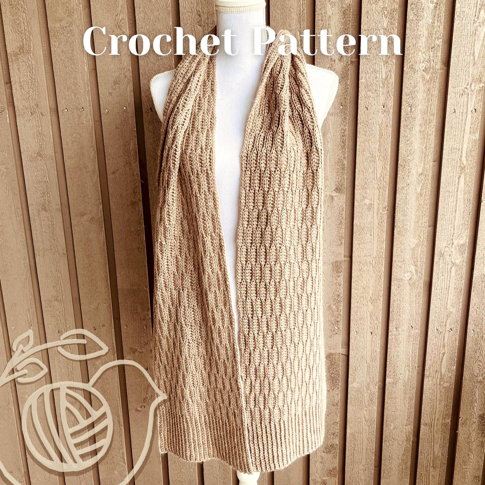 Textured Crochet Scarf Pattern: Easy-to-follow PDF Tutorial (digital ...