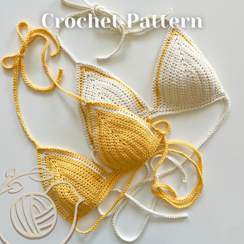Crochet Top Pattern, Triangle Bikini Top Tutorial, Easy Summer Bralette ...