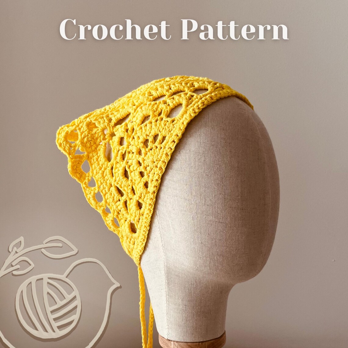 Crochet Bandana Pattern - Yellow Granny Square - Flower Headband ...