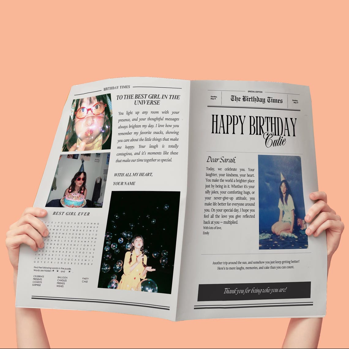 Custom Birthday Newspaper | Personalized Tabloid Style Birthday Gift ...