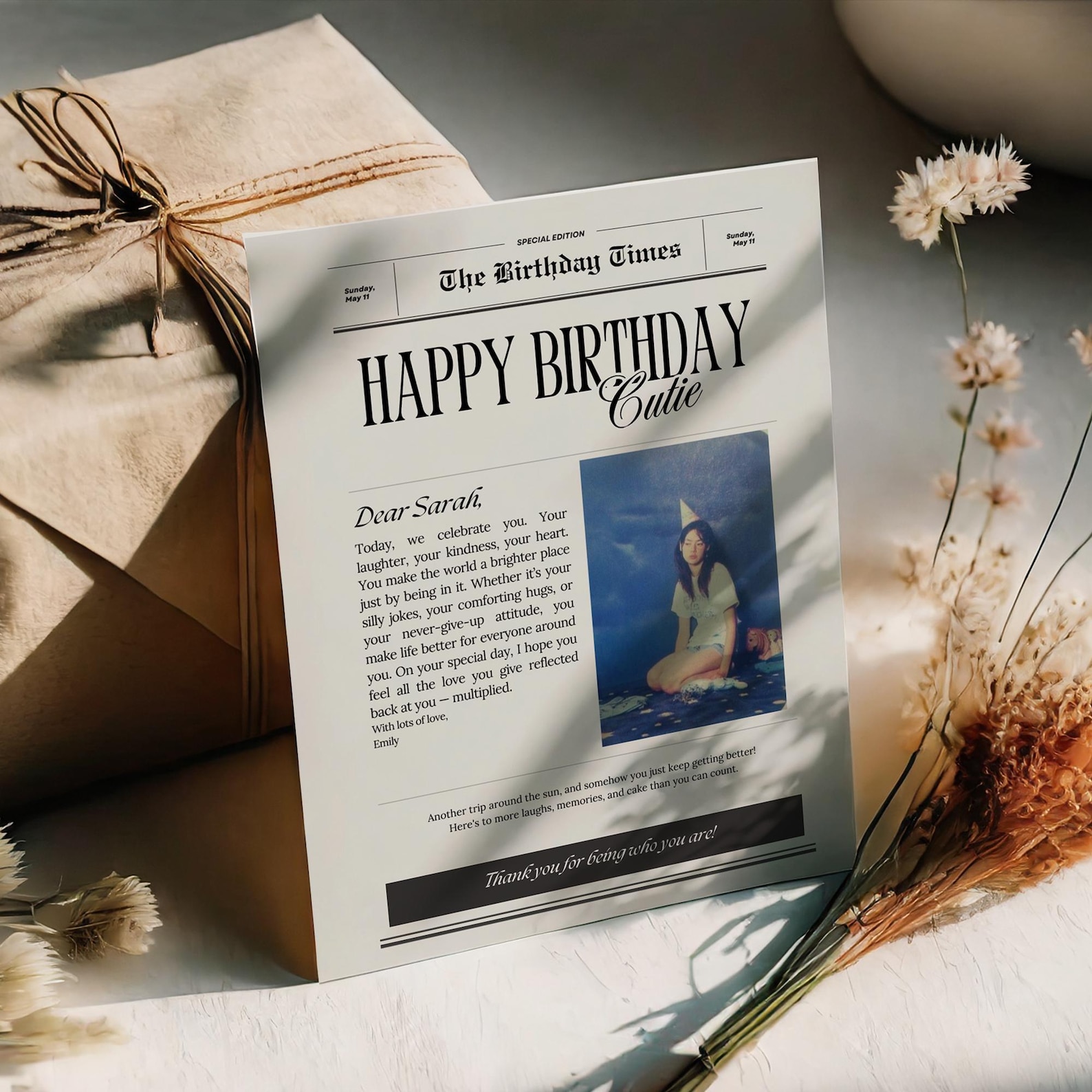Custom Birthday Newspaper | Personalized Tabloid Style Birthday Gift ...