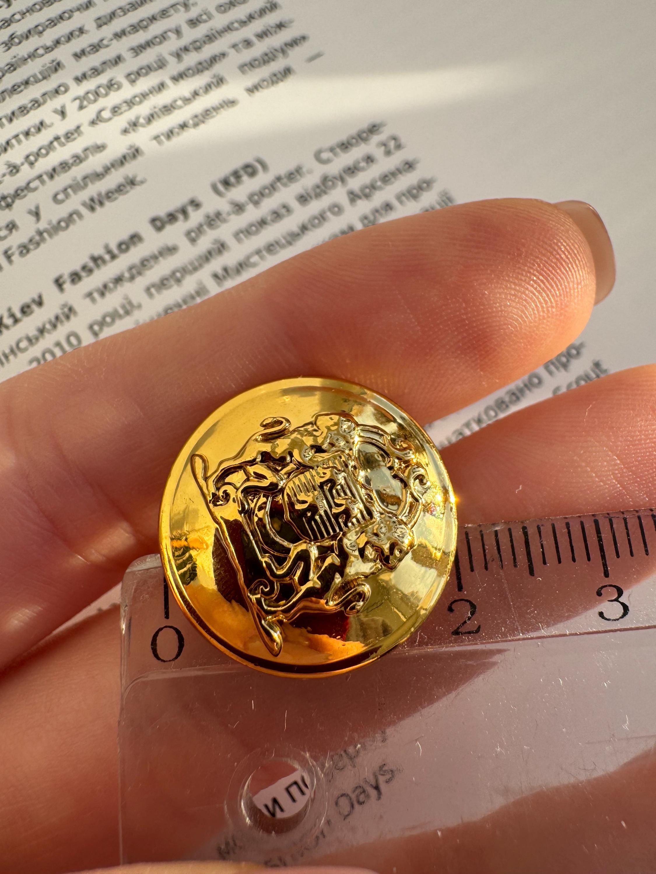 Luxury Gold Blazer Button With Shank – Heavy Cast Metal Button With ...