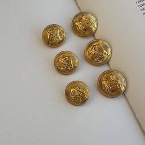 Luxury Gold Blazer Buttons – Heavy Cast Metal Buttons With Heraldic ...