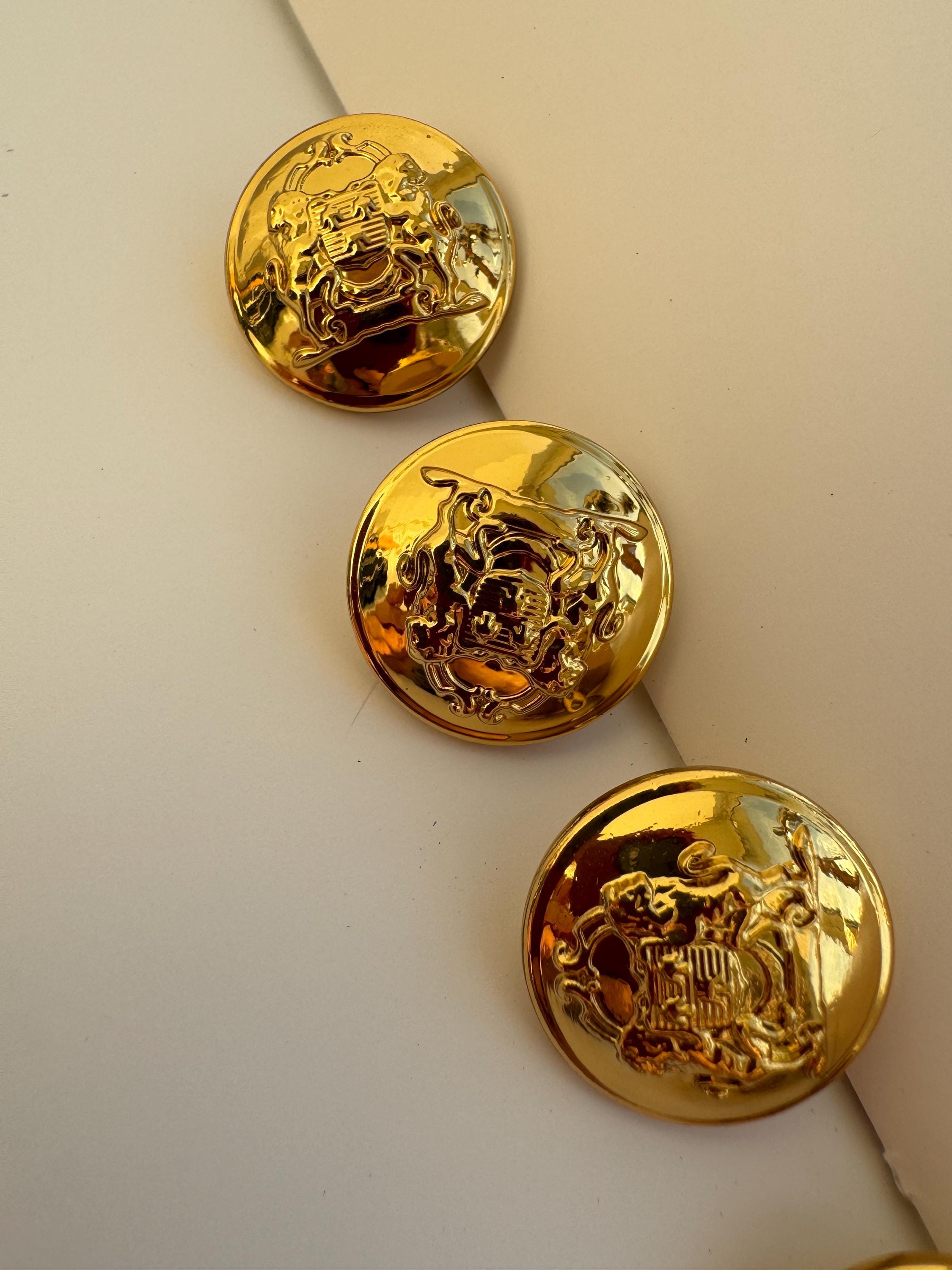 Luxury Gold Blazer Button With Shank – Heavy Cast Metal Button With ...