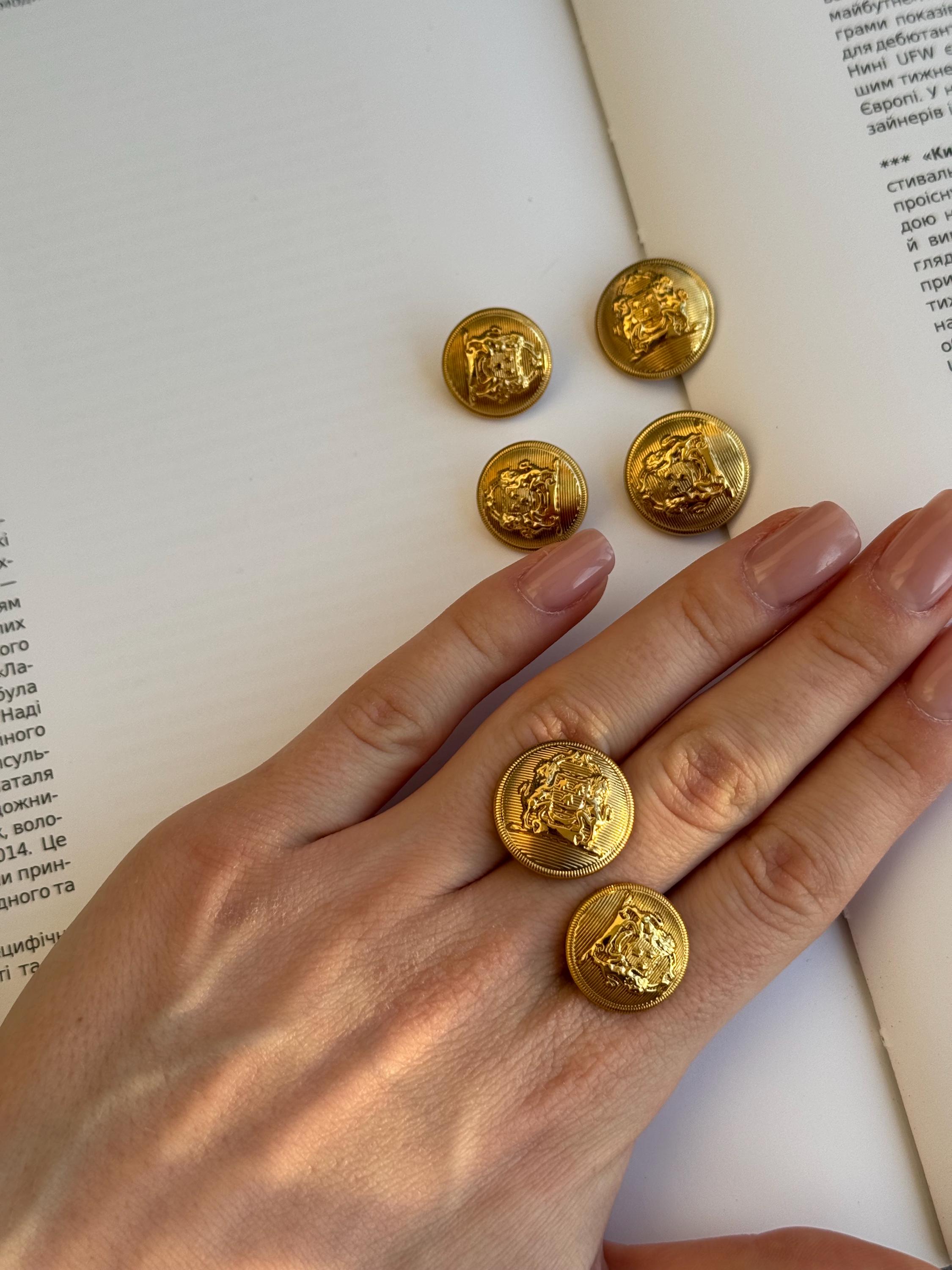 Luxury Gold Blazer Buttons – Heavy Cast Metal Buttons With Heraldic ...
